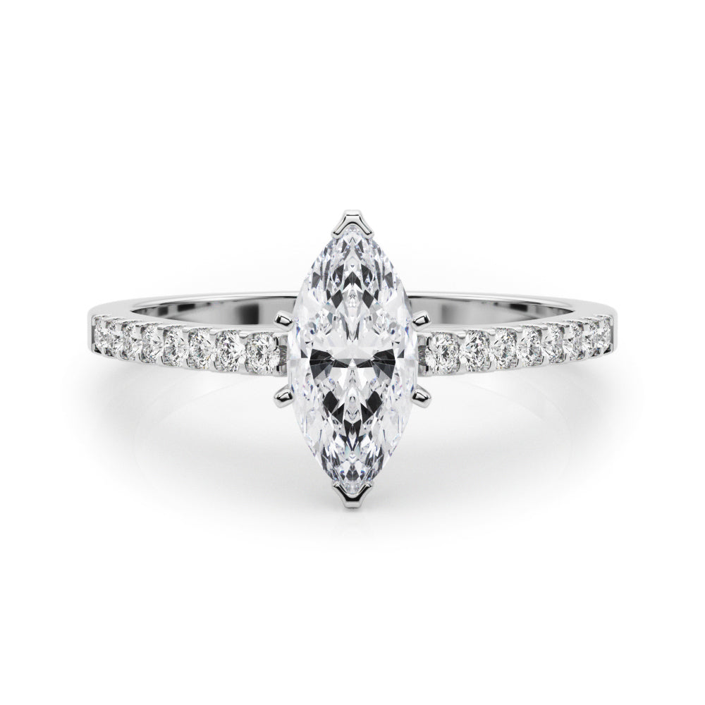 The Alarisse – Marquise Cut Diamond Engagement Ring | OKG Jewelry
