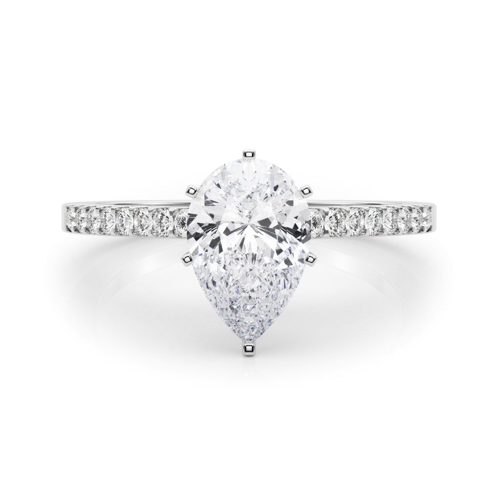 The Alarisse – Pear Cut Diamond Engagement Ring | OKG Jewelry