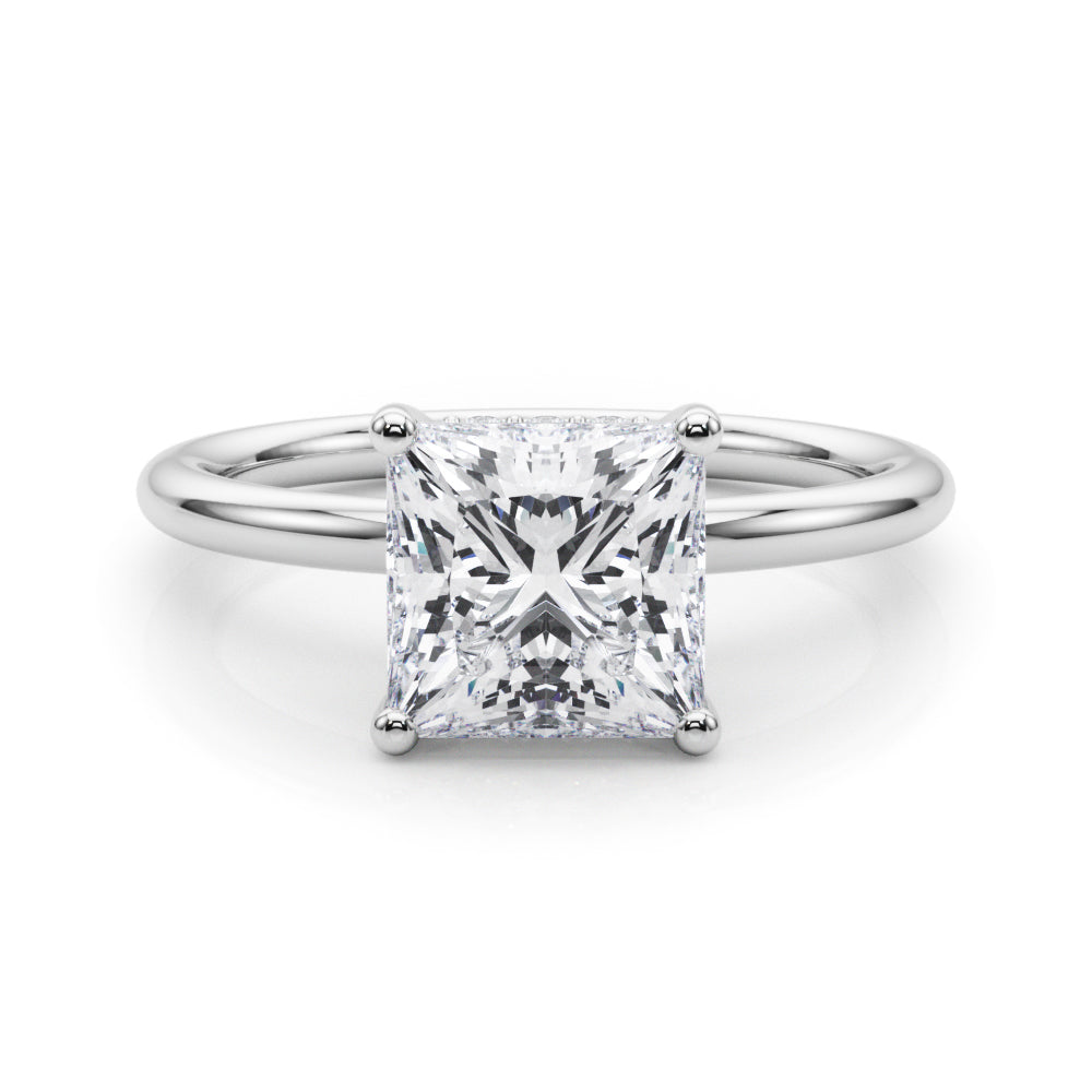 The Celestia – Princess-Cut Hidden Halo Engagement Ring | OKG Jewelry